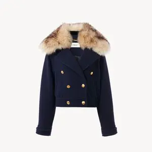 Chloé Short Boxy Double-breasted Wool Coat