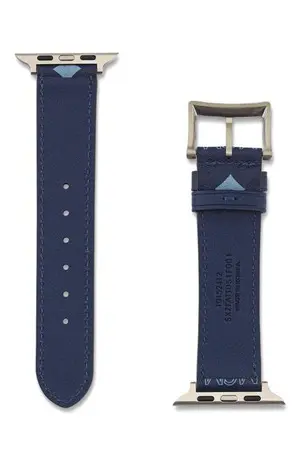 Mcm Apple Watch Band In Visetos - Blue