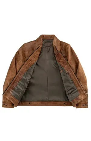LAST WOLF Yellowstone Leather Work Jacket - Tan