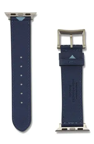 Mcm Apple Watch Band In Visetos - Blue