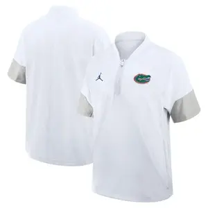 JORDAN BRAND Florida Gators 2025 Sideline Coaches Short Sleeve Jacket - White