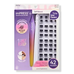 Kiss Impress+ Press On Self Adhesive Eyelashes - Soft Natural