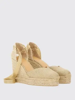 CastaÑer Wedge Espadrilles With Tie Fastening - Gold