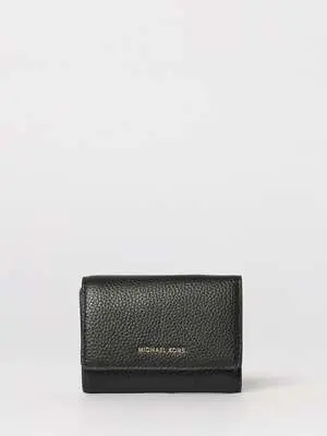 Michael Kors Bryant Tri-fold Wallet With Metal Logo And Button - Black