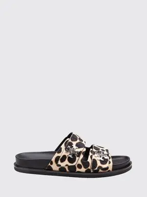 Tory Burch Tory Burch Leopard Print Double Strap Heeled Sandals Multicolor
