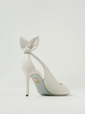 AQUAZZURA Leather Pumps With Bow Detailing - White