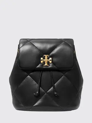 Tory Burch Kira Quilted Smooth Leather Mini Backpack With Metal Double T Logo - Black