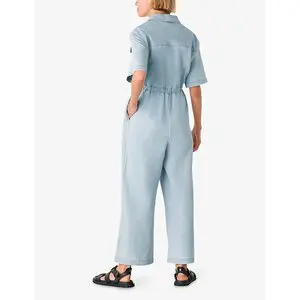 Whistles Drawstring-waist Short-sleeve Jumpsuit