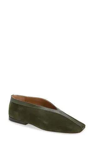 MANSUR GAVRIEL Square Toe Flat - Algae