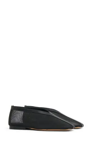 MANSUR GAVRIEL Square Toe Flat - Black