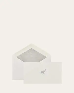 Smythson Elephant Note Cards, Set Of 10 - One-color