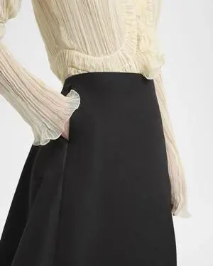 Alexander McQueen A-line Midi Circle Skirt - Black