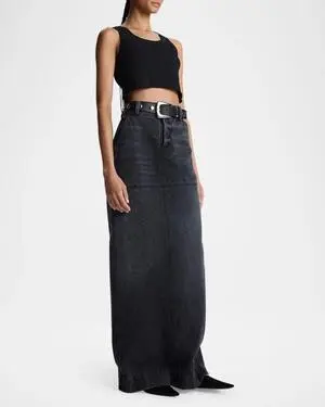 A.L.C. Halsey Cropped Tank Top - Black