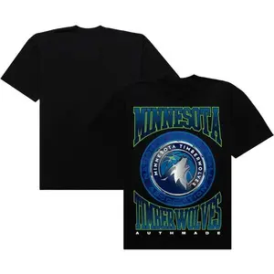 AUTHMADE Minnesota Timberwolves Vintage Metal Premium Heavyweight T-shirt - Black