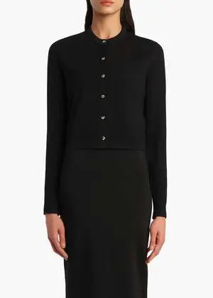 Khaite Brieta Merino Wool Cardigan - Black