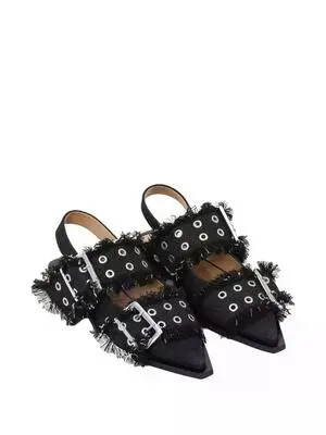 GANNI Denim Ballet Flats - Black