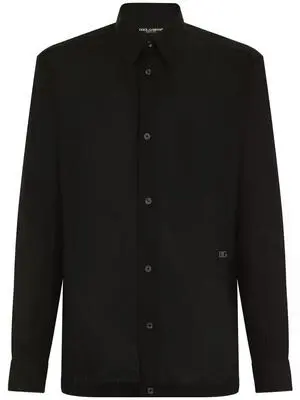 Dolce & Gabbana Long-sleeve Linen Shirt - Black