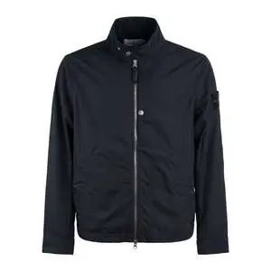 Stone Island Drip-Proof Jacket With Double-Slider Zipper - Blue