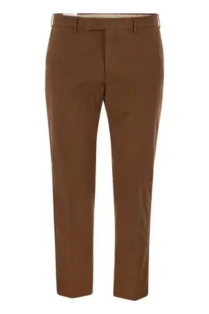 PT TORINO Rebel Stretch Cotton Trousers - Brown