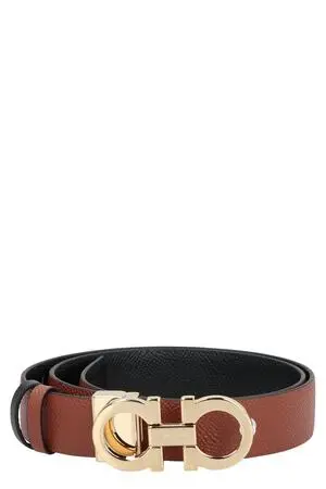 SALVATORE FERRAGAMO Gancini Reversible Leather Belt