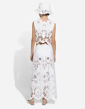 Dolce & Gabbana Cotton Poplin Crop Top With Cut-out Detailing