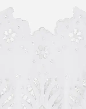 Dolce & Gabbana Cotton Poplin Crop Top With Cut-out Detailing