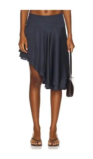 Lioness Asymmetrical Hem Midi Skirt