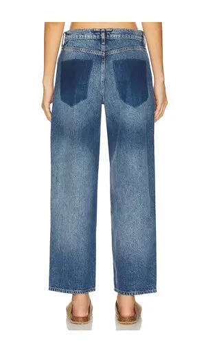 TRIARCHY Kelly Cropped Mid Rise Straight Leg Jeans