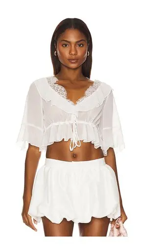 Bardot Louelle Lace Trimmed Georgette Top