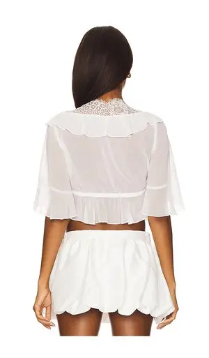 Bardot Louelle Lace Trimmed Georgette Top
