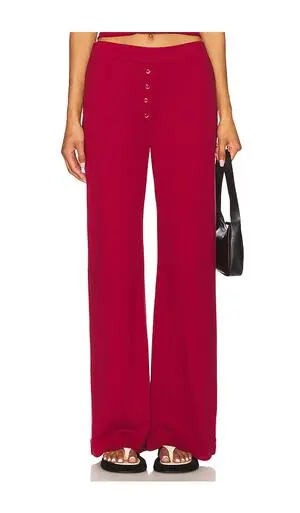 VIR VITA Pointelle Lounge Pant - Red