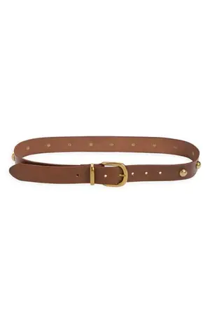 Free People Rhodes Studded Leather Belt - Cognac