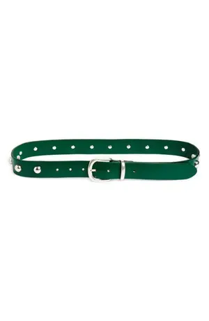 Free People Rhodes Studded Leather Belt Emerald