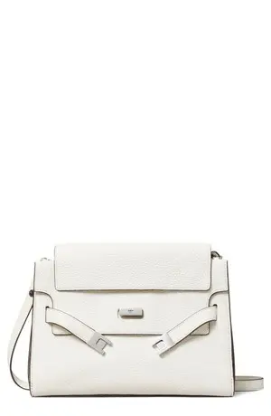 Tory Burch Large Lee Radziwill Pebble Leather Shoulder Bag - Ivory
