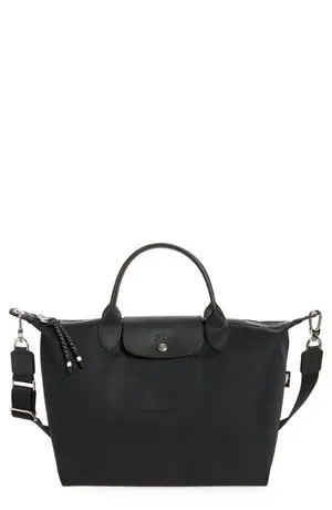 Longchamp Large Le Pliage Energy Recycled Canvas Hobo Bag - Black