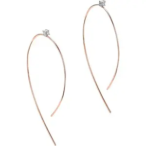 Lana Jewelry Diamond Hooked On Hoop Earrings - Rose Gold