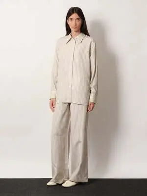 RÓHE Silk Striped Trousers