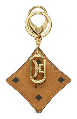 Mcm Diamond Key Charm In Visetos - Brown