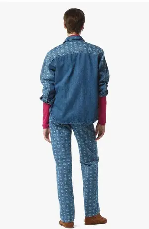 Mcm Monogram Denim Jacquard Jacket - Blue