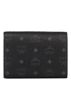 Mcm Aren Trifold Wallet In Visetos - Black