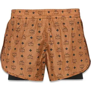 Mcm Monogram Print Econyl® Shorts - Brown