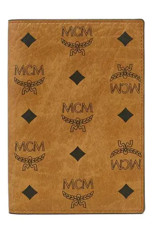 Mcm Ottomar Passport Holder In Visetos - Brown