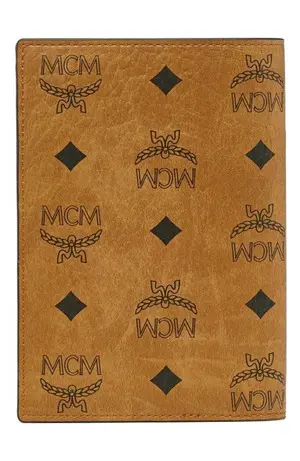 Mcm Ottomar Passport Holder In Visetos - Brown