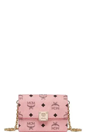Mcm Aren Chain Wallet In Visetos - Pink