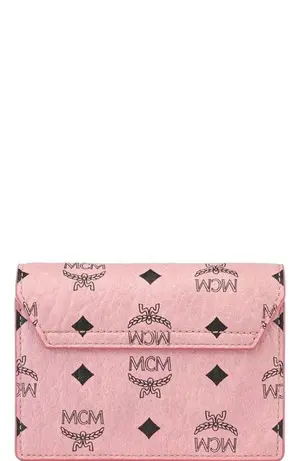 Mcm Aren Chain Wallet In Visetos - Pink