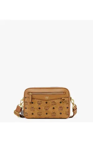 Mcm Diamond Camera Bag In Visetos - Brown