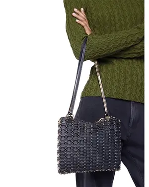 Rabanne Leather Link Shoulder Bag - Black Multi