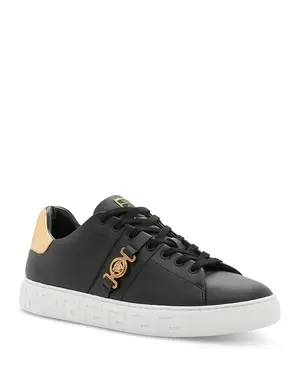 Versace La Greca Leather Sneakers