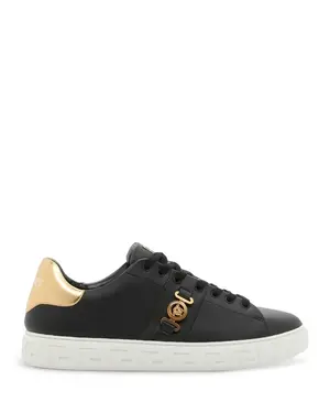 Versace La Greca Leather Sneakers - Black/gold