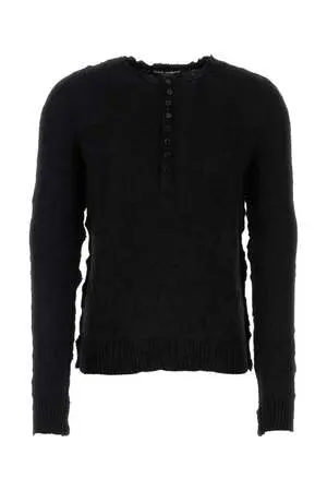 Dolce & Gabbana Two-Tone Wool Blend Cardigan - Black